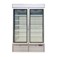 China Free Standing 2 Door Glass Display Freezer Fridge With Fan Cooling System for sale