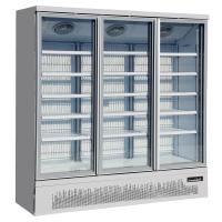 China Plug In Swing Glass Door Merchandiser Freezer With LED Lighting Custom Color for sale