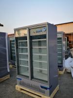 China Plug In Double Swing Upright Glass Door Fridge Drinks Display Fridge For Supermarket for sale