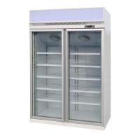 China Top Mounted Two Glass Swing Door Merchandiser Freezer With Eco Friendly R290 Refrigerant for sale