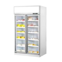 China Plug In Double Hinged R290 810L Upright Display Cooler for sale
