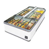 China R290 Plug In Island Freezer Showcase With Sliding Door for sale