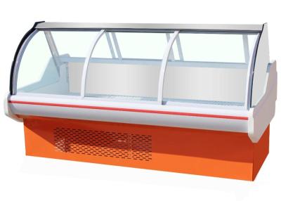 China Curved Glass 2000mm Static Cooling Deli Display Fridge for sale