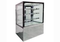 China Openable Front Flat Glass 3 Shelves refrigerated Bakery Square Display Cases for sale