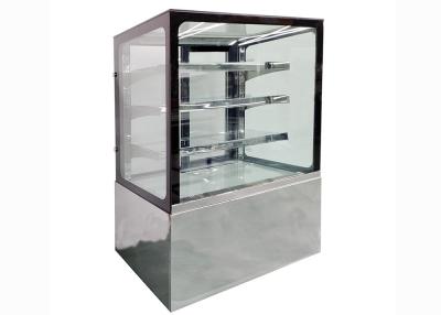 China Openable Front Flat Glass 3 Shelves refrigerated Bakery Square Display Cases for sale