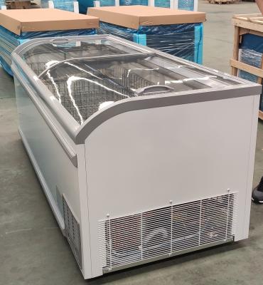 China Sliding Glass Top Island Freezer for Commercial Supermarket with R290 for sale