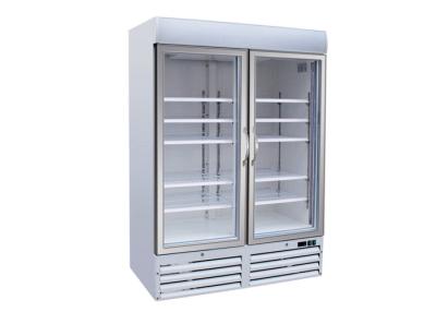 China 880 Liters Plug In R290 Refrigerant Swing Upright Glass Door Freezer Merchandiser for sale
