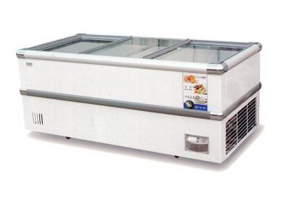 China 2000mm Static Cooling Supermarket Island Freezer Mechanical for sale