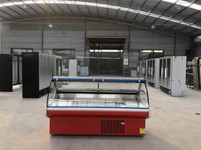 China Glass Front Meat Showcase Refrigerator IEC 150L For Butcher Shop for sale