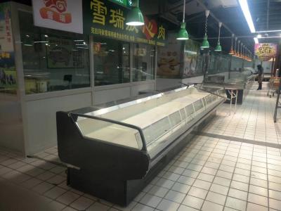 China Supermarket Fresh Meat Display Refrigerator Showcase Flat Top Open for sale