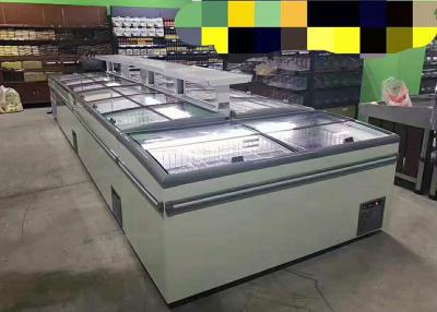 China Curved Glass Door Combination Open Top Island Freezer R290 for sale