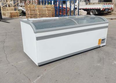China Supermarket Display Glass Frost Free Chest Freezer With Sliding Door for sale