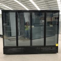 China R290 Plug In Air Cooling Upright Glass Door Cooler Black Color for sale