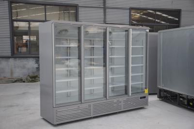 China Supermarket Four Glass Door Upright Chiller With Danfoss Digital Thermostat for sale