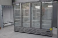China Supermarket Four Glass Door Upright Chiller With Danfoss Digital Thermostat for sale