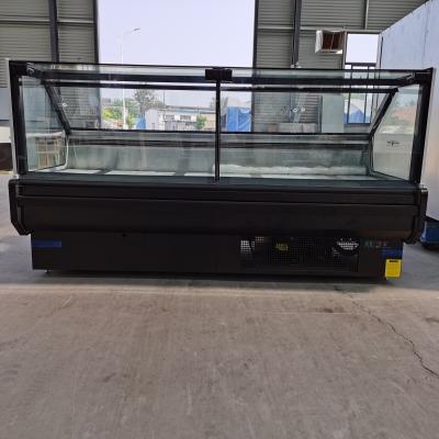 China OEM Supermarket Serve Over Food Display Refrigerator With Straight Glass for sale