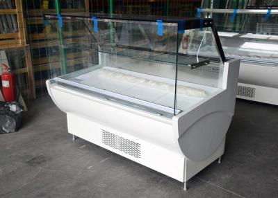 China Self Contained Flat Glass R290 Refrigerated Serve Over Counter Air Cooling for sale