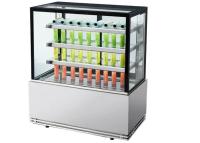 China Counter Bakery Refrigerator Showcase With Straight Glass 3pcs Up Shelf for sale