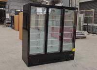 China 3 Door 1260L Upright Display Freezer Electric Heating with SECOP Compressor for sale