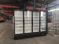 China Frost Free Black Multideck Display Cooler with Swing Transparent Glass Door for sale