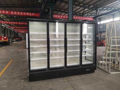 China Frost Free Black Multideck Display Cooler with Swing Transparent Glass Door for sale