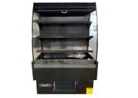 China R290 Ventilated Curved Glass Open Showcase Chiller 1000mm All Black for sale