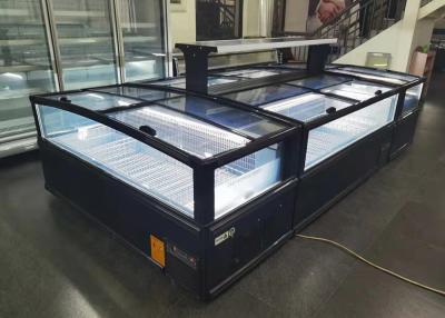 China Horizontal Large Window Commercial Island Freezer Automatic Defrost for sale