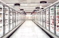 China Anti Fog Upright Glass Door Freezer For Meat And Sensitive Food Product for sale
