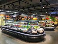China Oval Island Commercial Freezer Refrigerator R404a for sale