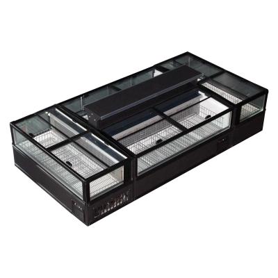 China Auto Hot-Gas Defrost Island Display Fridge With Self-Contained Secop Compressor for sale