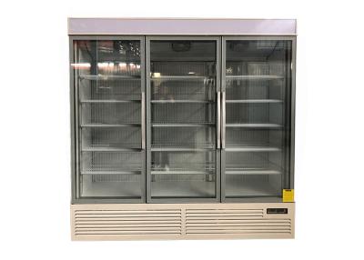 China R290 Upright Display Freezer Flat Glass Door 1380L Energy Efficient for sale