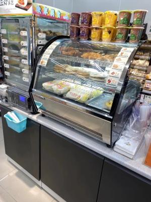 China Pastry And Fried Food Display Case With Curved Glass Easy Cleaning for sale