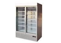 China Two Glass Door 880L Upright Display Freezer With Top Light Box for sale