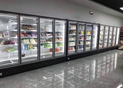 China Anti Fog Glass Door Refrigerated Merchandiser Display Vertical LED for sale
