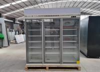 China White Glass Three Door Top Mount Display Freezer 1200 Litres for sale