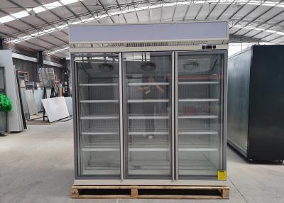 China White Glass Three Door Top Mount Display Freezer 1200 Litres for sale