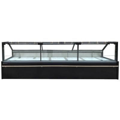 China Pork Burgers Refrigerated Showcase With Inner Top LED Lights Customized for sale