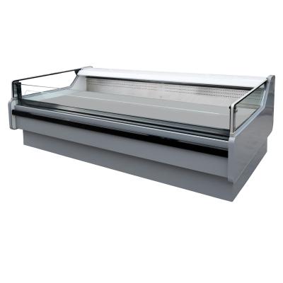 China Commercial Energy-Saving Supermarket Refrigerated Display Cabinet with Front Straight Glass for Smoked Bacon for sale