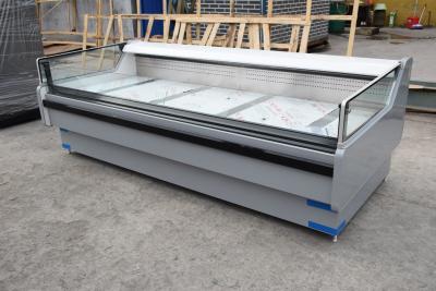 China Fan Cooling Display Chiller for Supermarket with Transparent Glass Endpanels for Sausages for sale