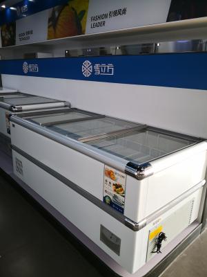 China R290 Manual Defrost Chest Display Refrigerator With Full Baskets for sale