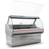 China High-Quality Commercial Refrigerated Display Cabinet with Lift-up/Sliding Front Curved Glass Doors for Smoked Bacon for sale