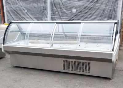 China Fan Cooling Display Chiller for Supermarket with Back Refrigerated Storage Cabinets for Sausages for sale