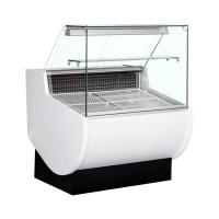 China Commercial Smoked Bacon Fridge With Up Down Front Straight Glass Doors for sale
