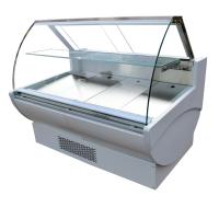 China Commercial Fish Refrigerated Cabinet With Up Down Front Curved Glass Doors for sale