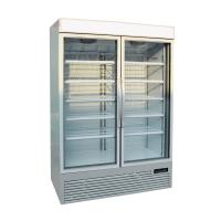China Upright Display Bar Fridge With 2 Glass Doors for sale