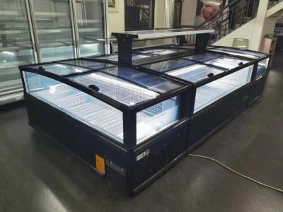 China Static Cooling Deep Freezer with Sliding Low-E Glass Doors for Supermarket Frozen Foods Display for sale
