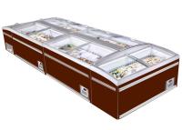 China Ebm Fan Motor Horizontal Deep Freezer For Supermarket Frozen Foods for sale
