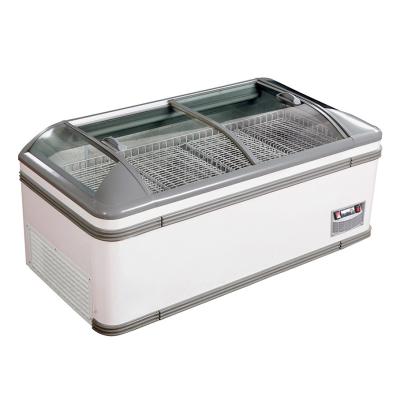 China Plug In Supermarket Island Freezer R290 Refrigerant For Ice Cream for sale