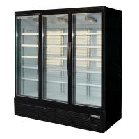 China Commercial Glass Door Refrigerated Showcase With Ebm Fan Motors for sale