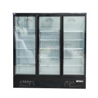 China Commercial Glass Door Refrigerated Showcase With Ebm Fan Motors for sale